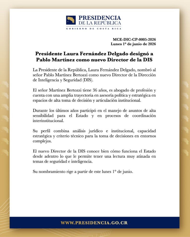 Designado el nuevo del Director de la DIS - El Guardian CR